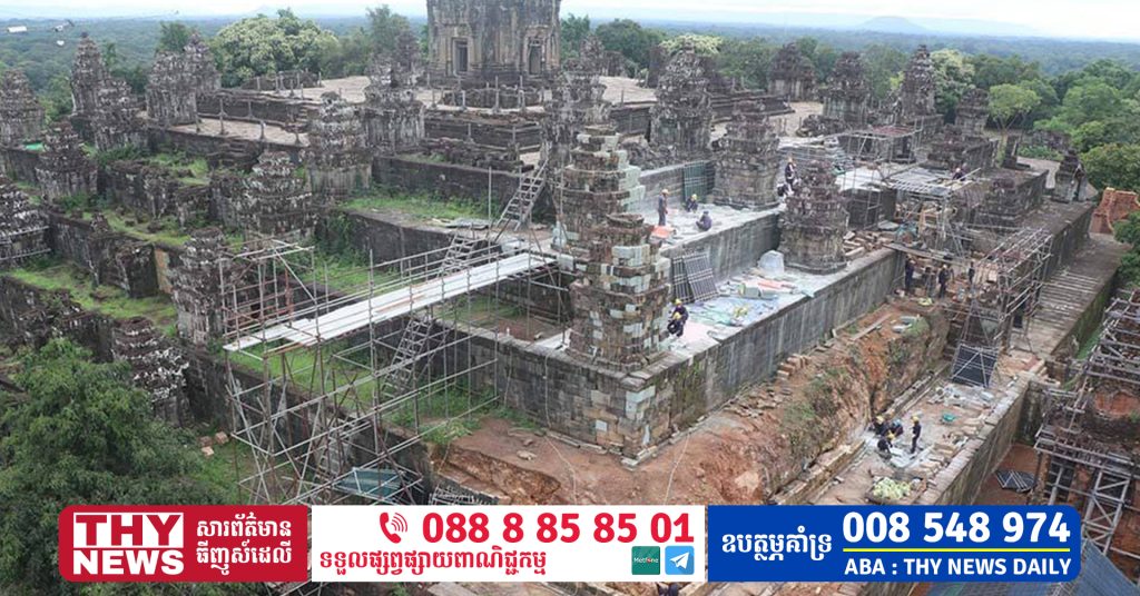 អ្នកជំនាញ បន្តជួសជុលជញ្ជាំងរួតទី២ប្រាសាទភ្នំបាខែង ទិសខាងត្បូងឆៀងខាងលិច ...